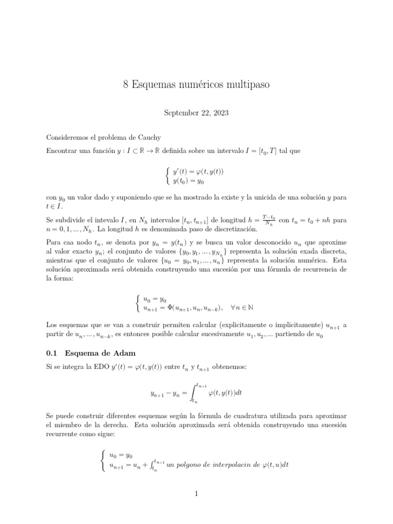5 Esquemas Numéricos Multipaso | PDF | Integral | Número Real
