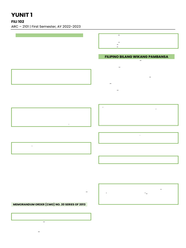 FILI 102 - YUNIT 1-Merged | PDF