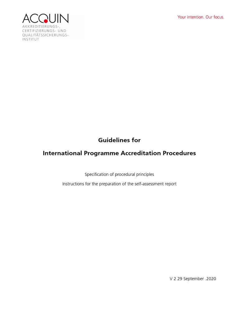 ACQUIN Guidelines Programme Accreditation International v2 | PDF | Learning | Quality Management