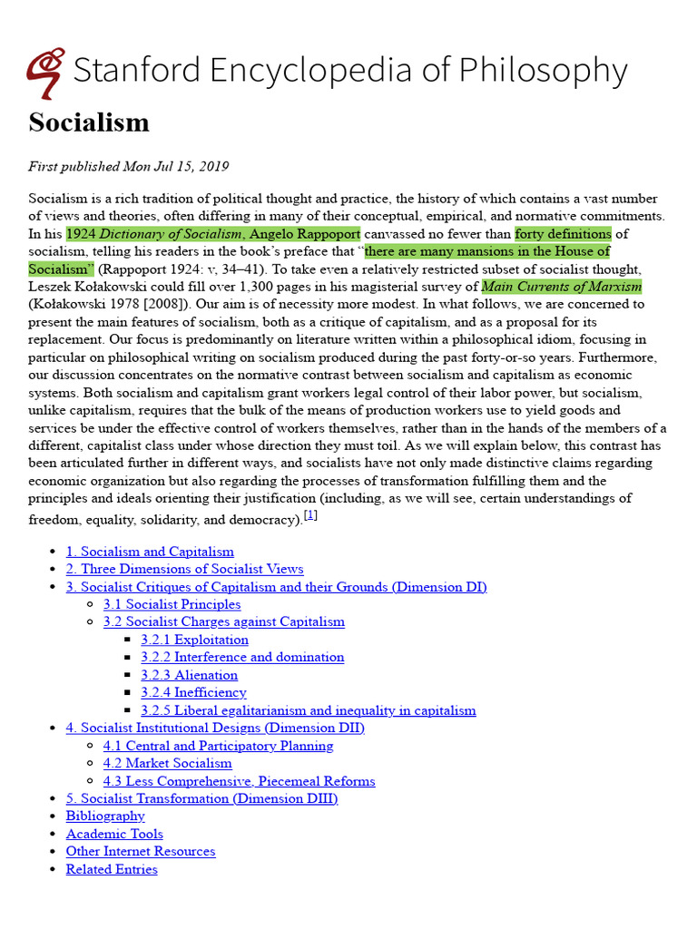 Understanding Socialism: Key Concepts | PDF | Exploitation Of Labour ...
