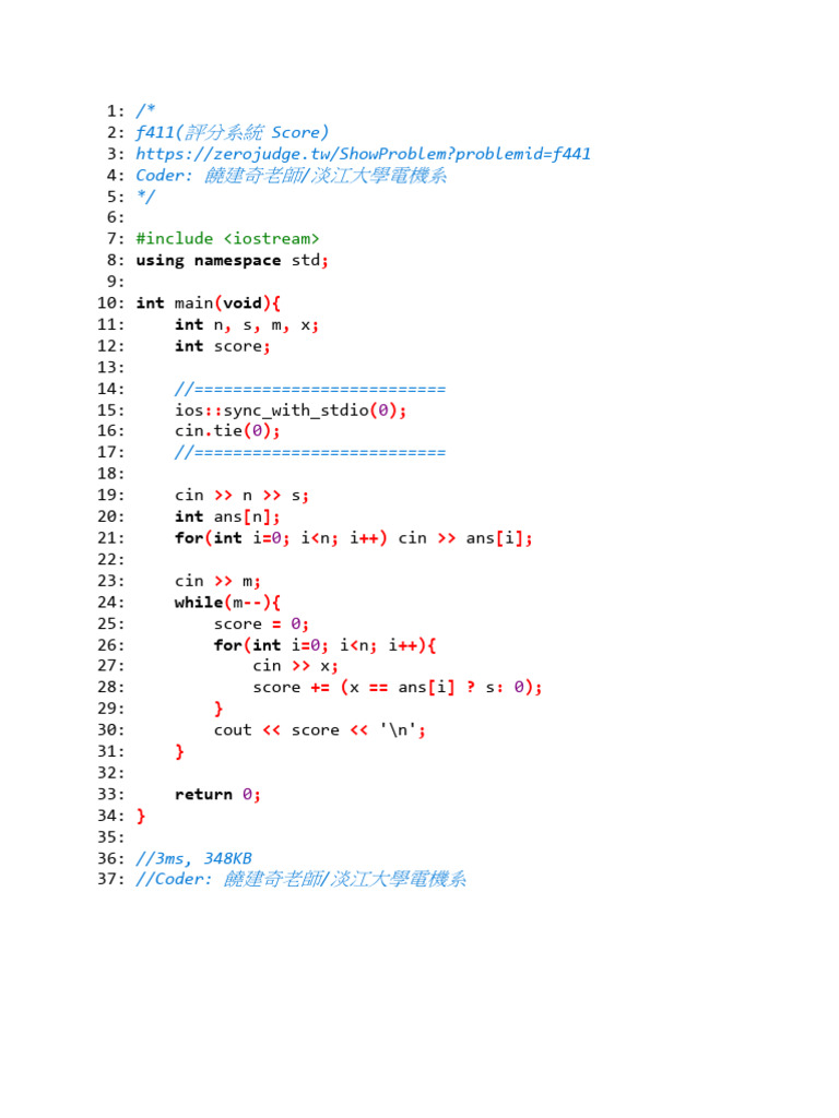 f411 (Score) Coder: / /: #Include | PDF | Computers