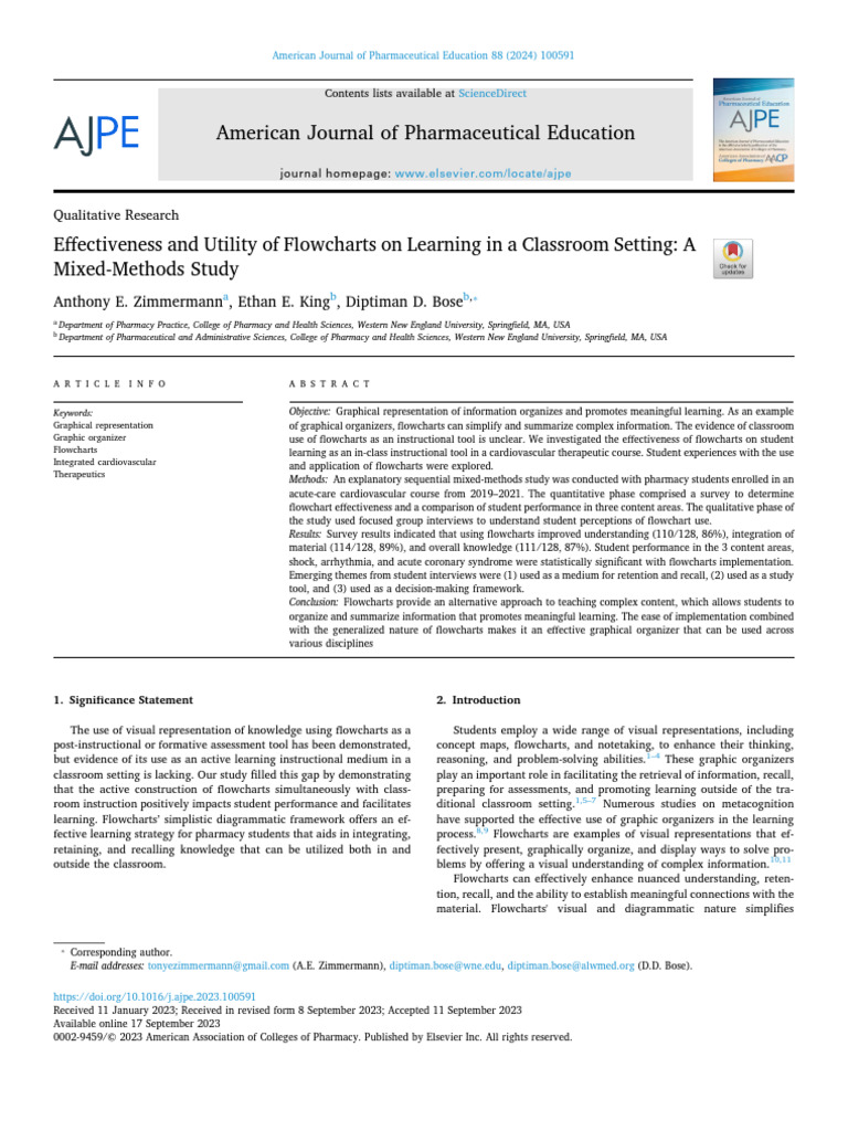 Flowcharts Enhance Pharmacy Learning | PDF | Learning | Qualitative ...