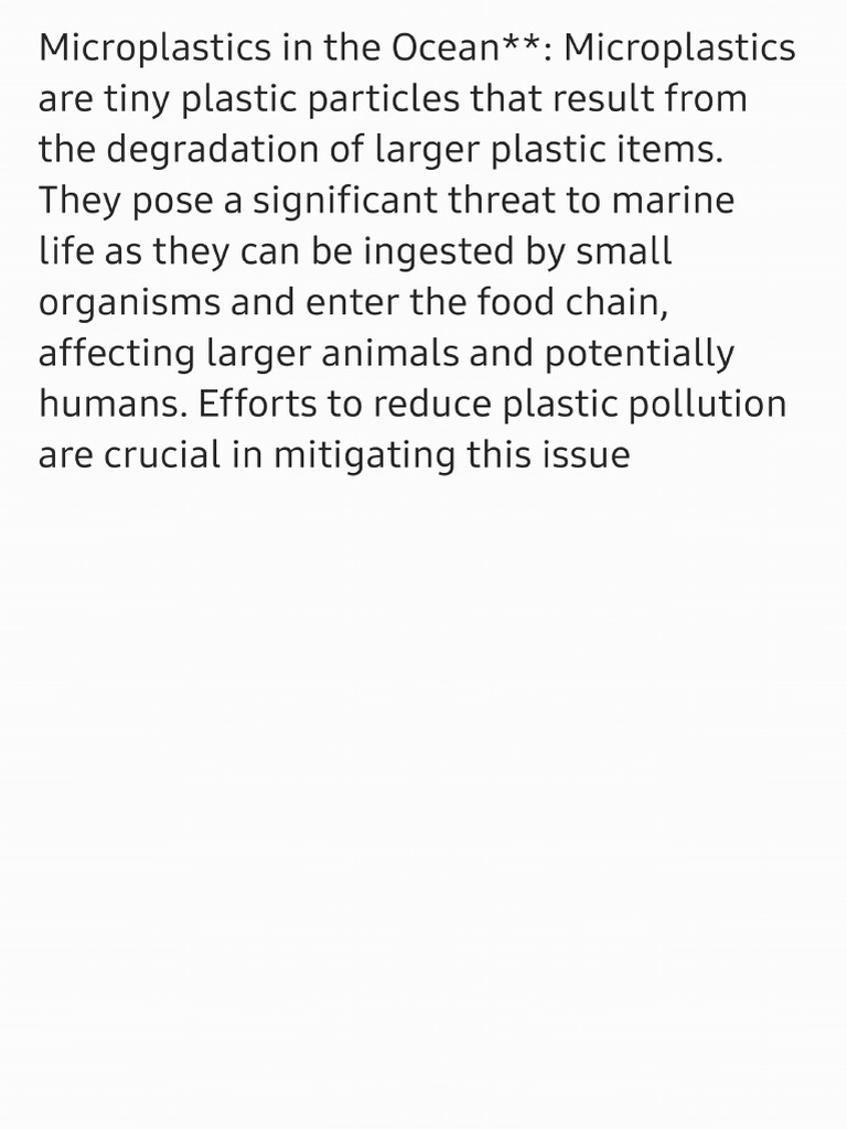 Microplastics in The Ocean | PDF