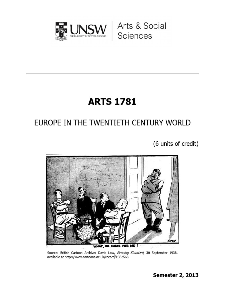 Syllabus - Europe in The Twentieth Century World - UNSW 2013 | PDF ...