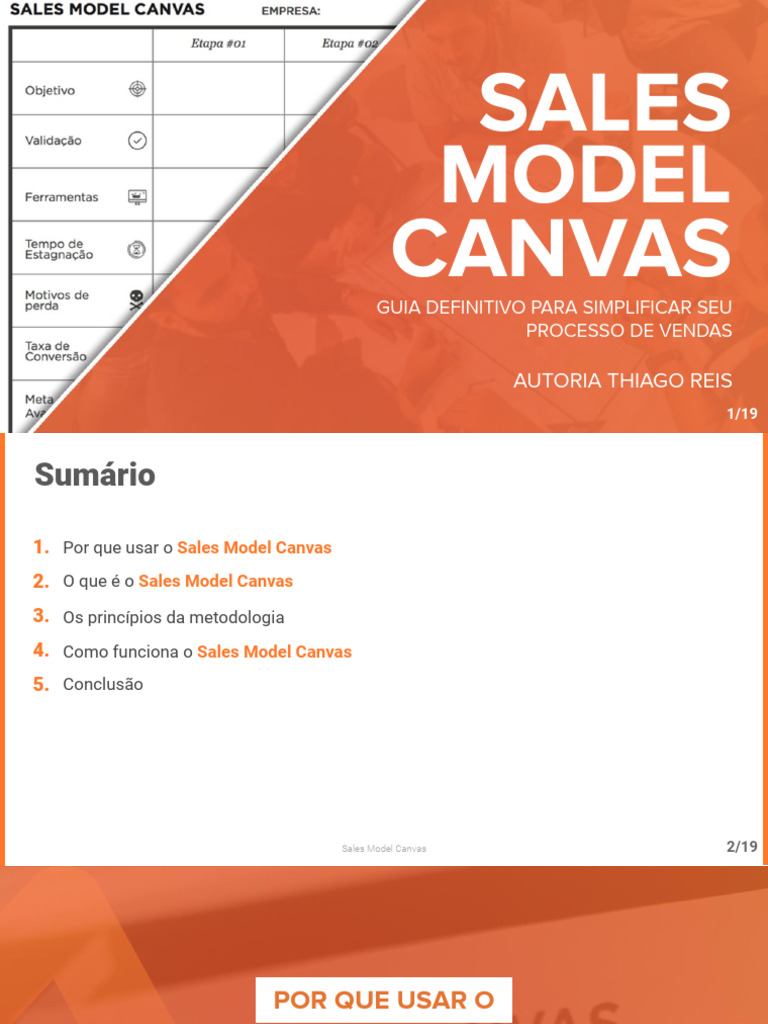 Guia do Sales Model Canvas | PDF | Gestão de relacionamento com o ...