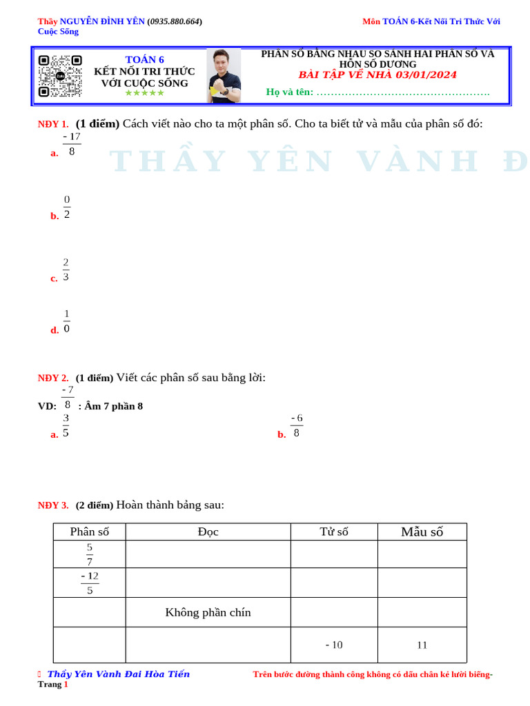Copy (1) ĐỀ BTVN - 03 - 1 - 2024 (DỄ) | PDF