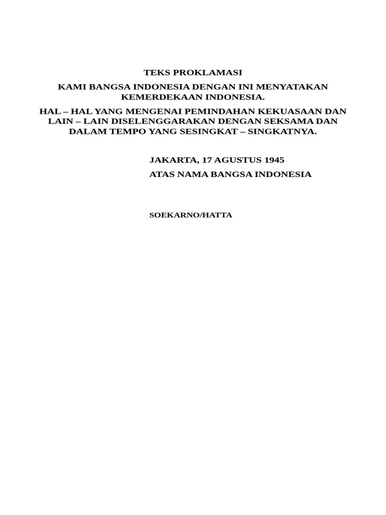 Teks Proklamasi | PDF