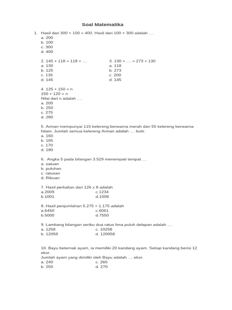 Soal Matematika | PDF