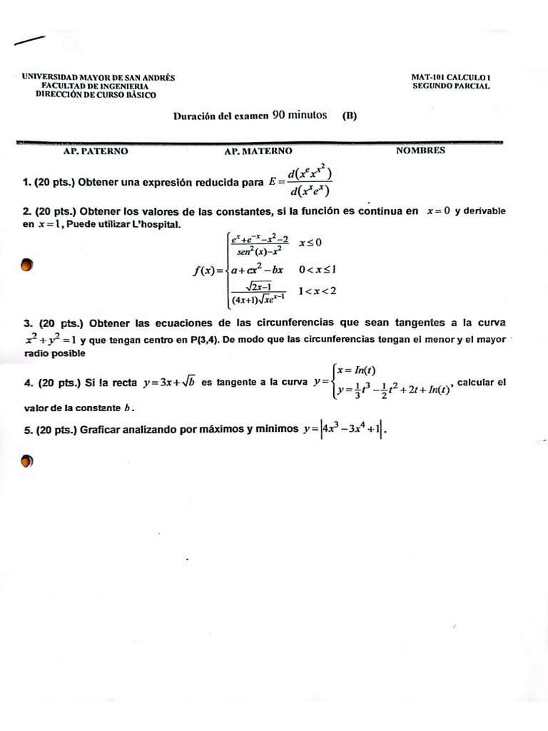Solucionario 2P Mat-101 (I-2022) | PDF | Análisis matemático | Matemáticas
