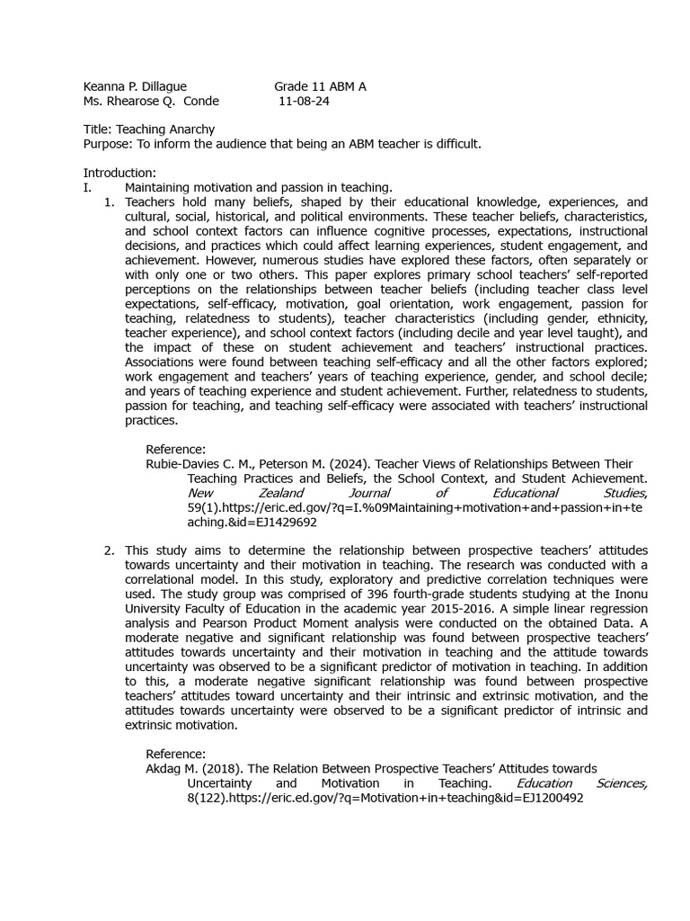 Dillague Keanna P. (Grade 11 ABM A) | PDF | Motivational | Motivation