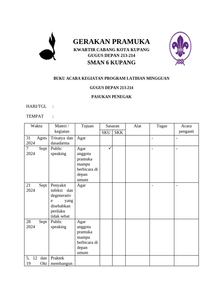 Buku Acara Kegiatan | PDF