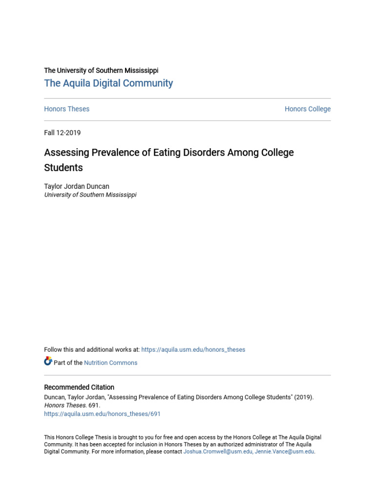 Assessing Prevalence of Eating Disorders Among College Students | PDF ...