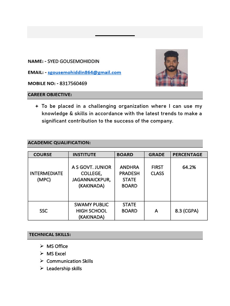 Firoz CV | PDF