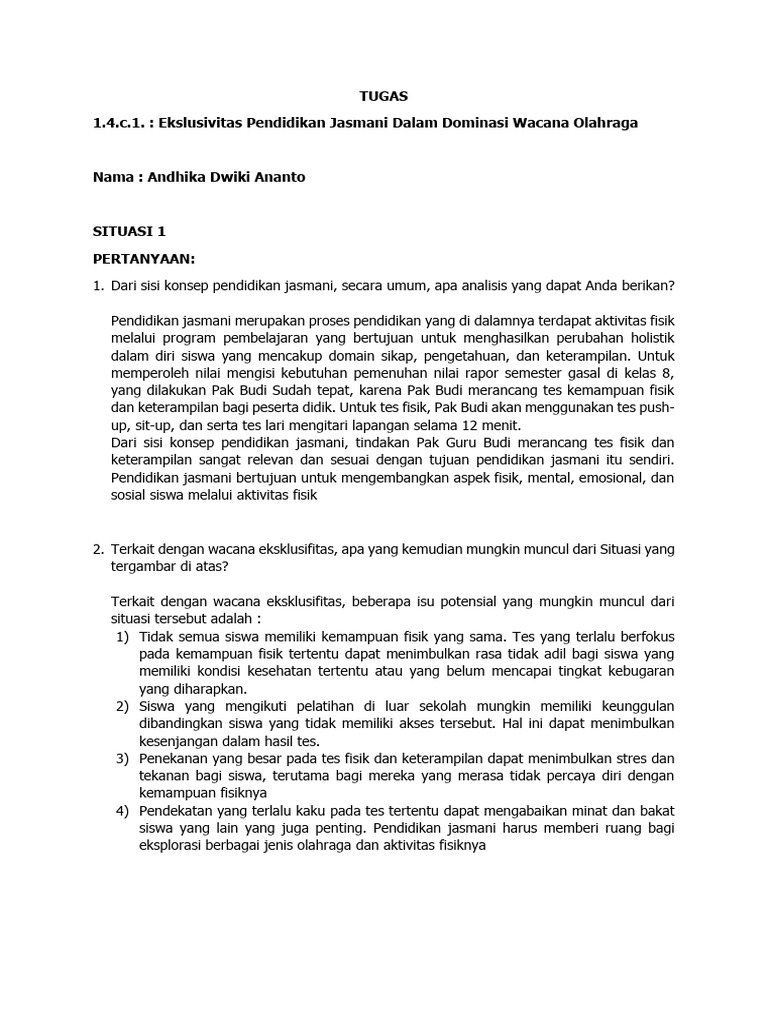 Tugas Modul 141c1 - Andhika PKG PJOK 2024 | PDF | Karier & Perkembangan