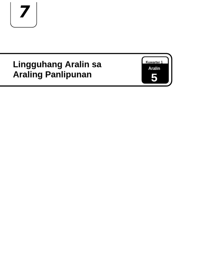 Q1 - LE - AP 7 - Lesson 5 - Week 5 | PDF