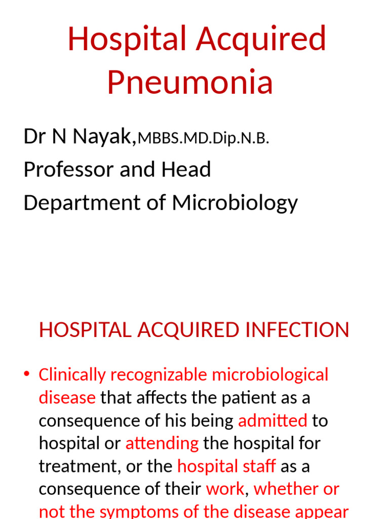 Understanding Hospital Acquired Pneumonia | PDF | Hospital Acquired ...