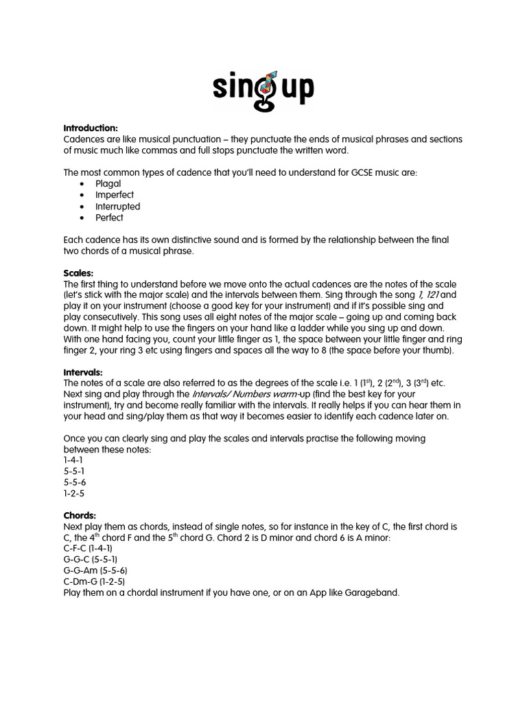 chords_and_cadences | PDF | Chord (Music) | Interval (Music)