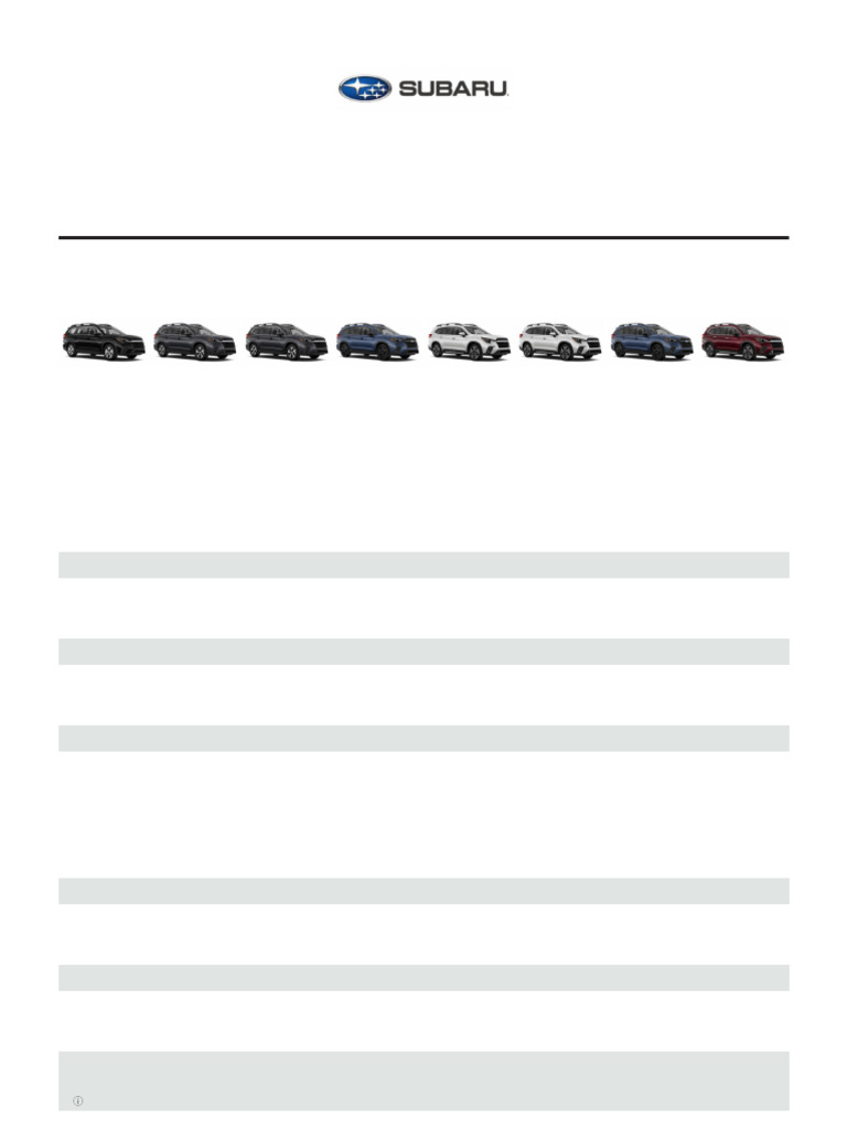 Subaru PDF TrimComparison | PDF | Airbag | Seat Belt