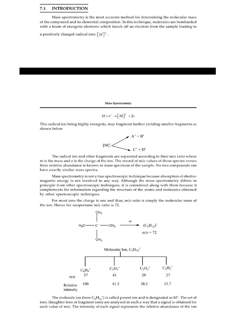 II-M.Sc Chemistry Unit-1 Mass Spectros | PDF