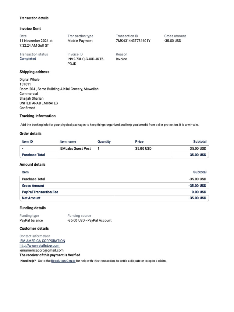 Transactions - PayPal | PDF