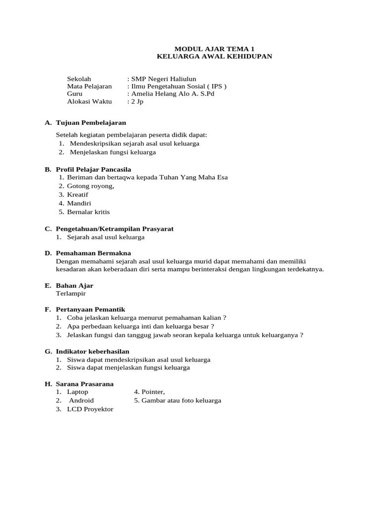 Modul Ajar PPG Amel | PDF