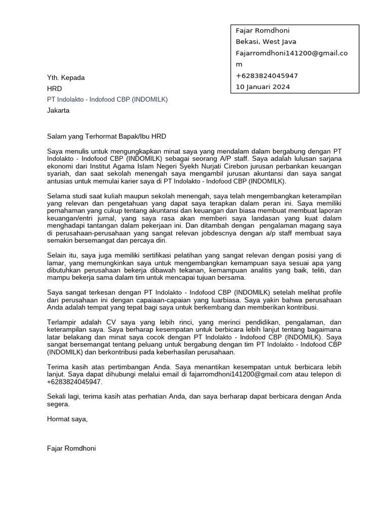 Cover Letter Template | PDF