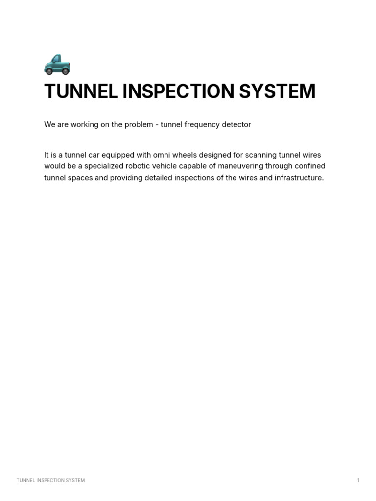 Tunnel Inspection System | PDF | Technology & Engineering