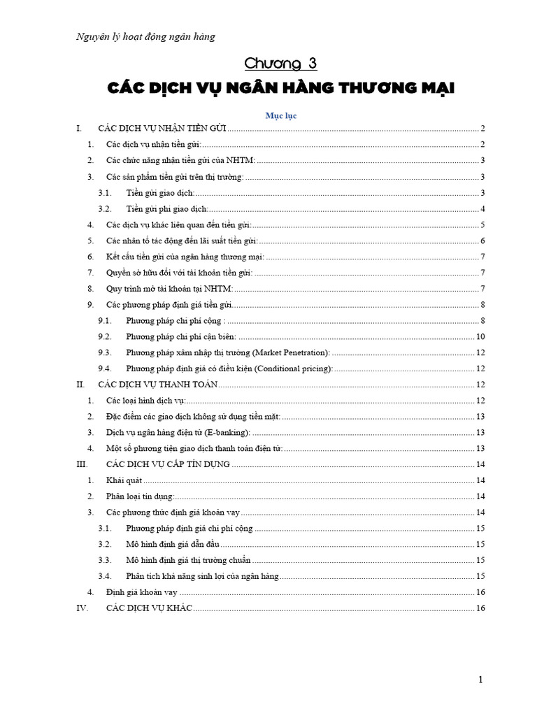 C3 - Các dịch vụ NHTM | PDF