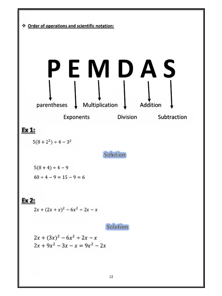 HW Fractions & Order of Operation | PDF