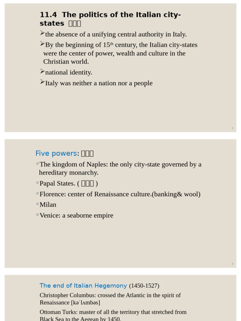 11.4 The politics of the Italian city-states 城城城 | PDF | Heliocentrism ...