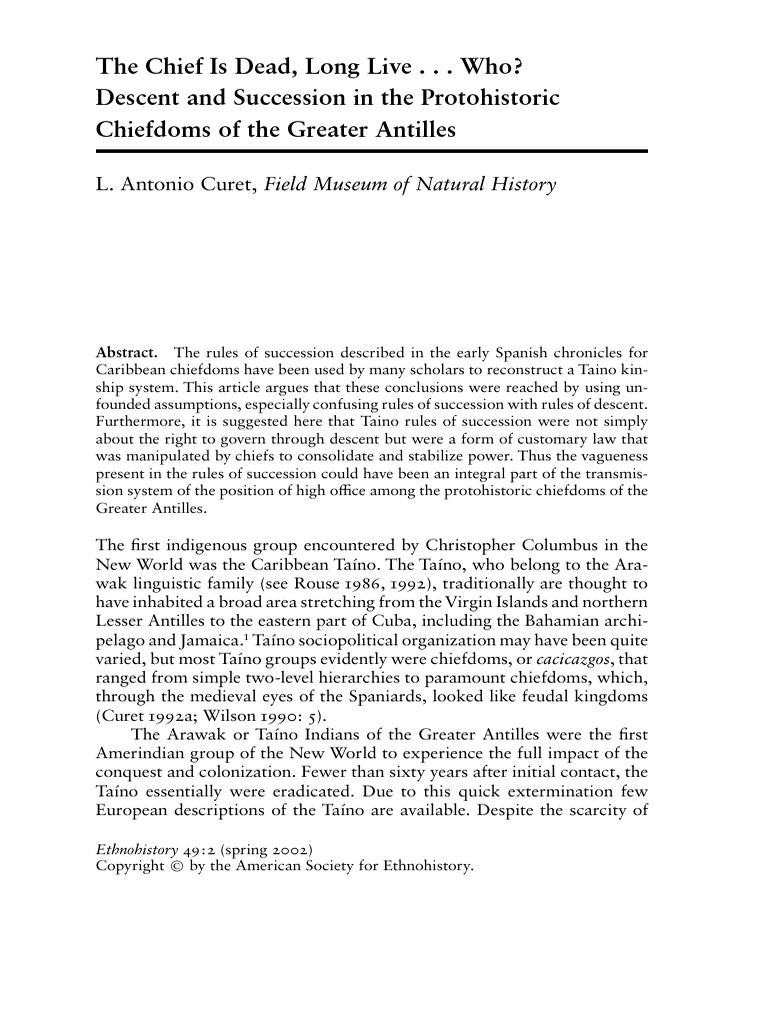 The Chief Is Dead Long Live Who Descent | PDF | Kinship