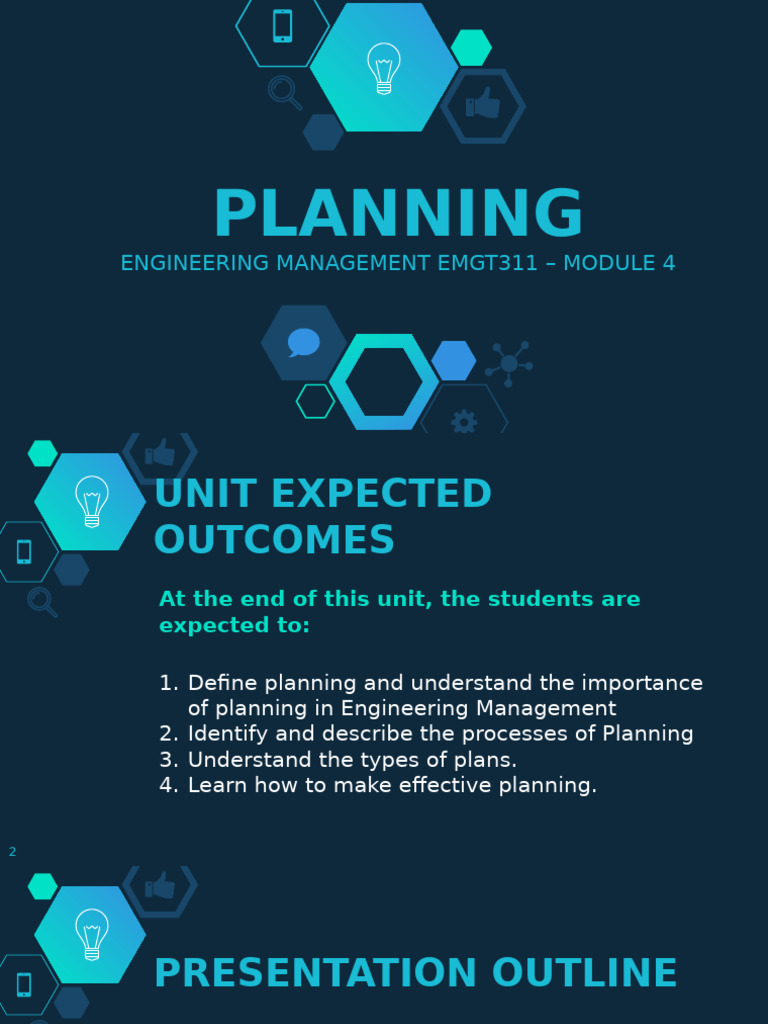 Presentation 4 - Planning | PDF | Goal | Strategic Planning