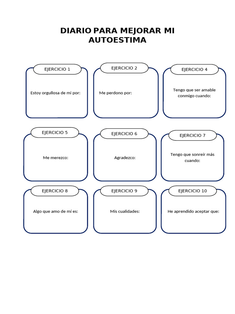 Ficha para Mejorar la Autoestima | PDF