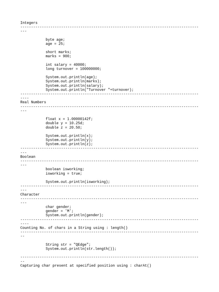 Java Data Types and String Methods | PDF | String (Computer Science) | Integer (Computer Science)