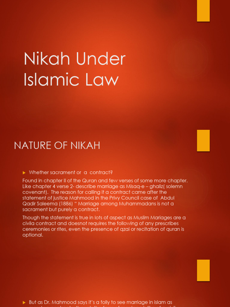 Understanding Nikah in Islamic Law | PDF | Marriage | Quran