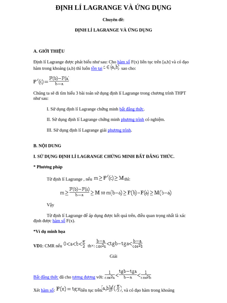 Dinh Ly Lagrange | PDF