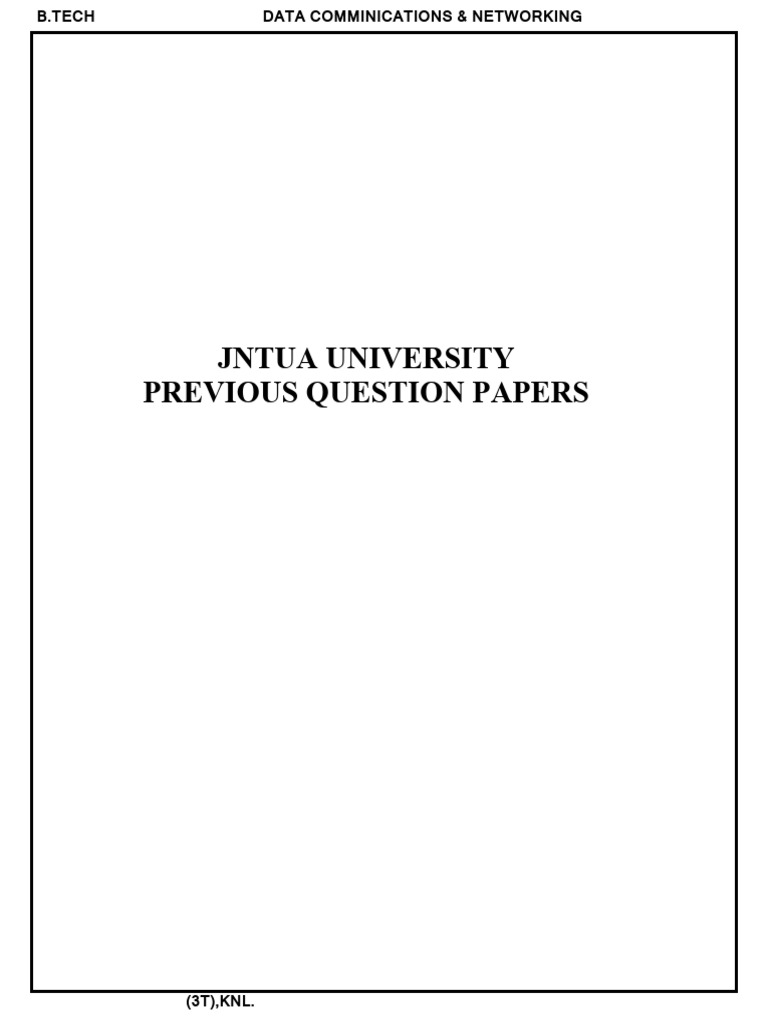 DCN Jntua Old Question Papers | PDF | Computer Network | Osi Model