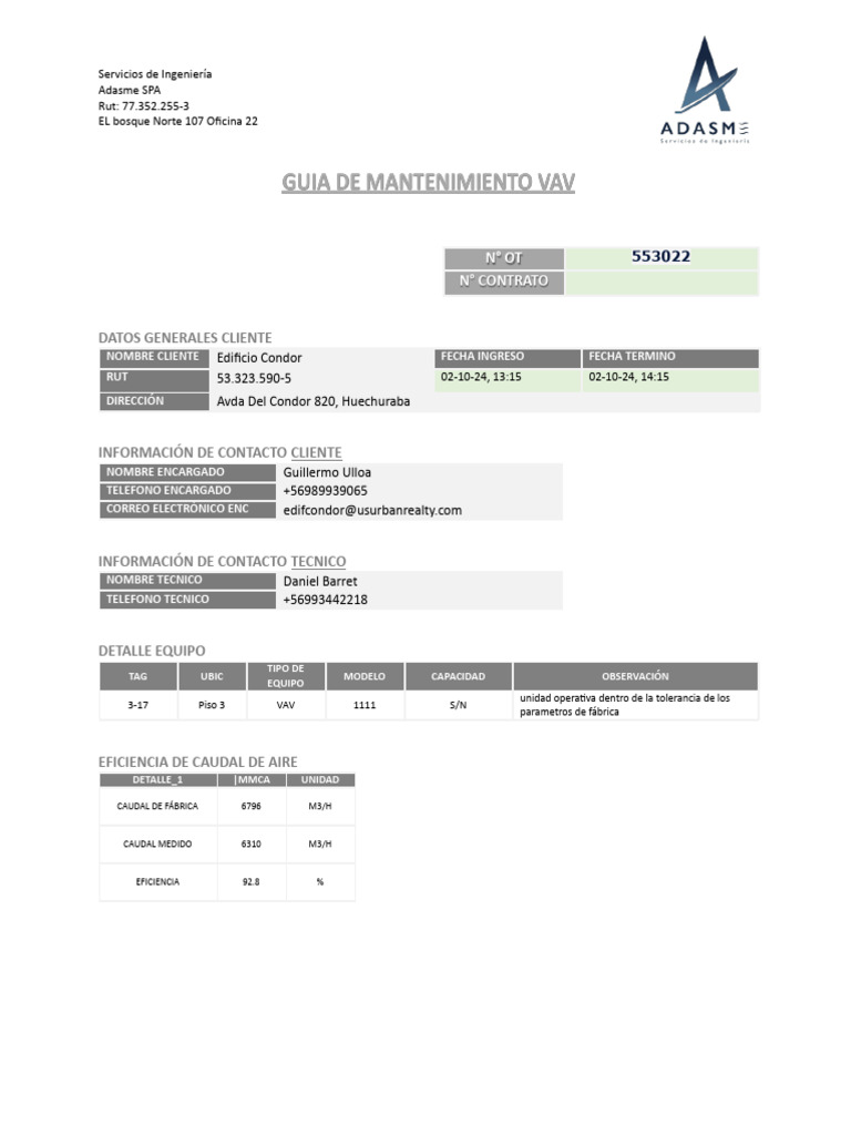 Guia de Mantenimiento Vav 553022 | PDF | Ingenieria Eléctrica | Electricidad