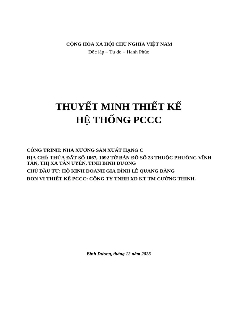 4 Thuyết Minh PCCC | PDF