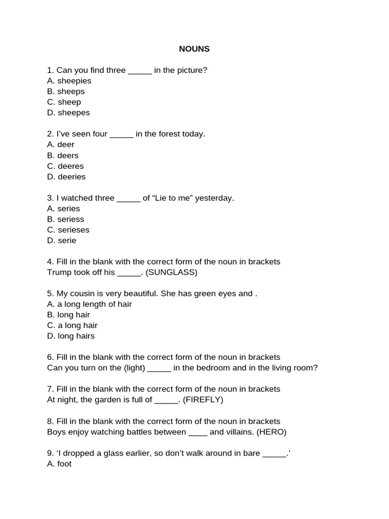 Practice Nouns LVB | PDF | Language Arts & Discipline | Foreign ...