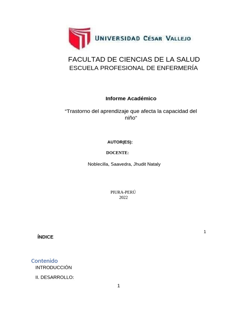 IMFORME Completo Psicologia | PDF | Aprendizaje | Síndrome de Asperger
