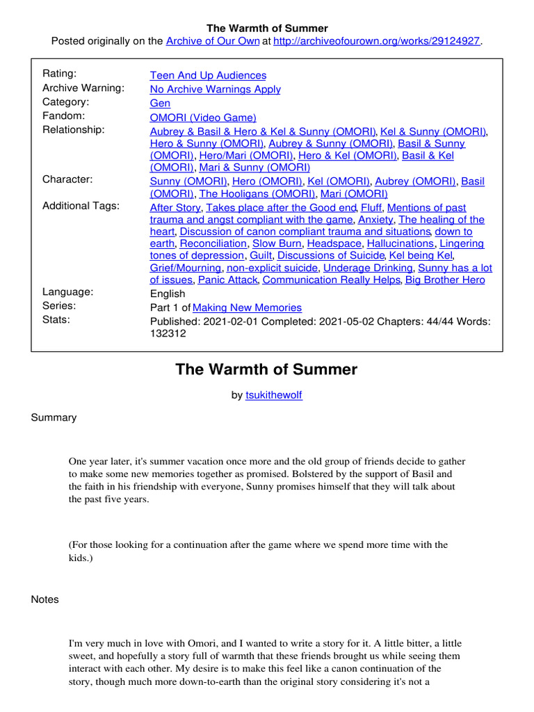The Warmth of Summer Memories | PDF | Language Arts & Discipline | Poetry
