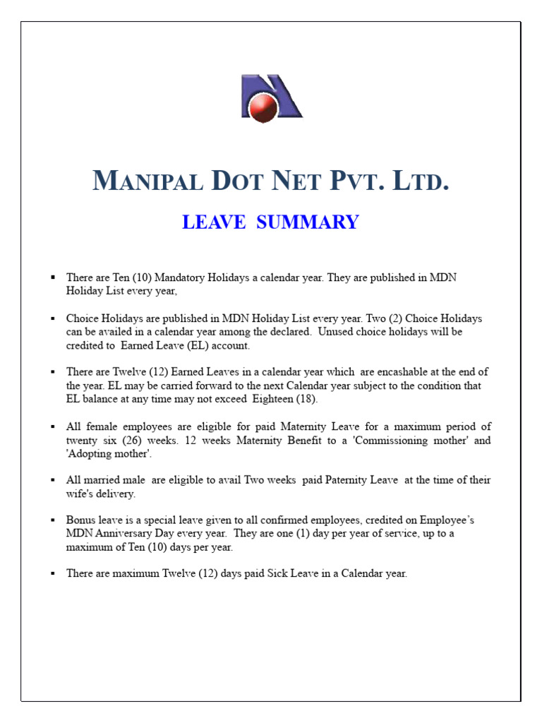 Leave Policy Design | PDF | Sick Leave | Parental Leave