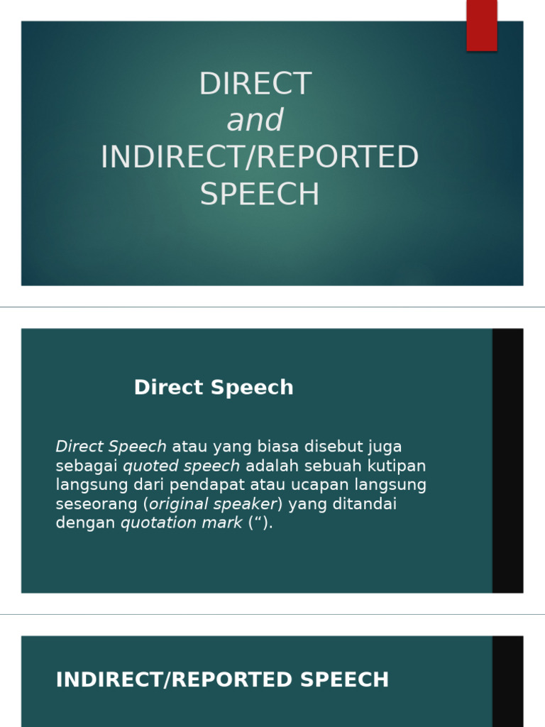 Pengantar Kalimat dalam Direct dan Indirect | PDF | Semantic Units | Grammar