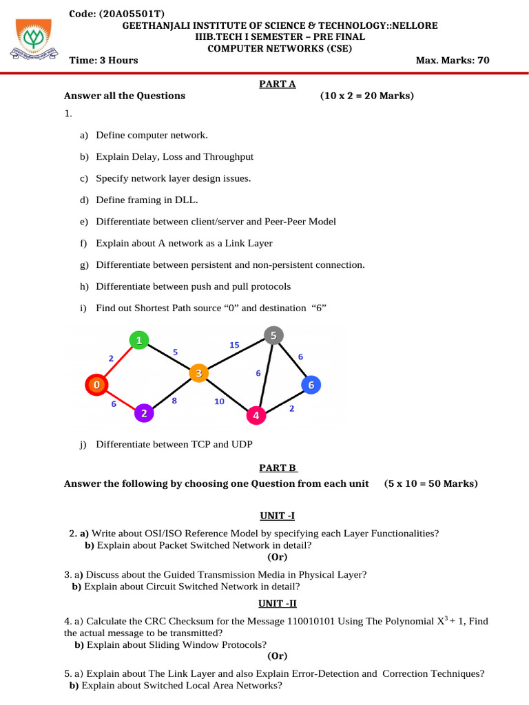 Computer Networks Pre Final | PDF | Computer Network | Routing