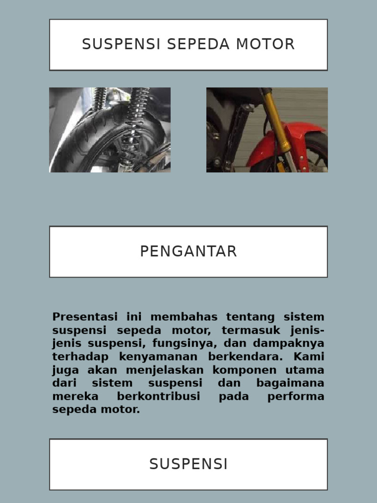 Jenis dan Fungsi Suspensi Sepeda Motor | PDF