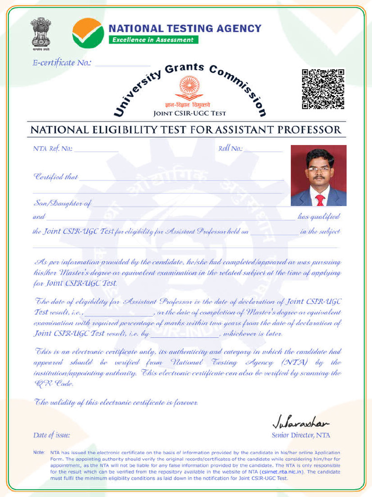 Csir Net Certificate Pdf