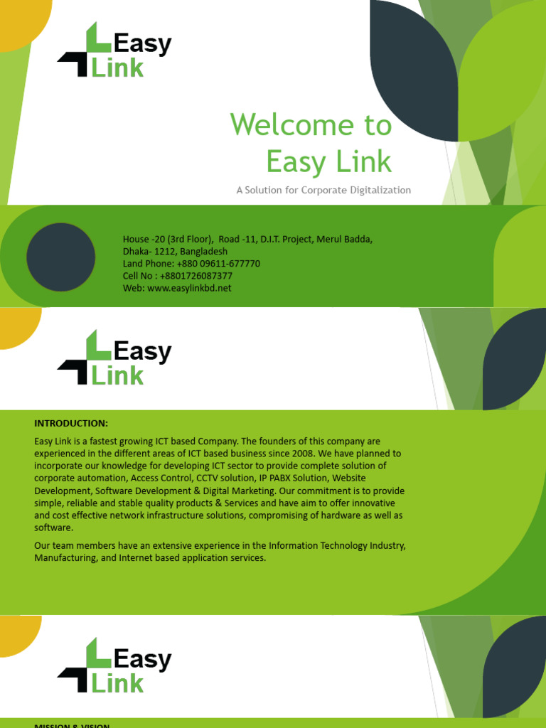 Easy Link Company Profile | PDF | Computing | Information Technology