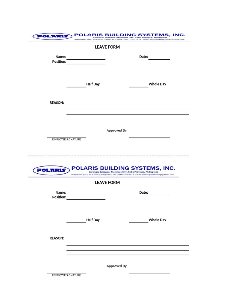 Leave Form | PDF
