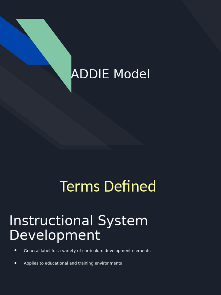 ADDIE Model for Instructional Design | PDF | Education Theory | Human ...